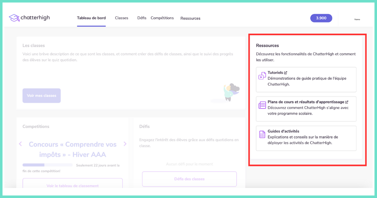 Guide de votre tableau de bord enseignant sur ChatterHigh